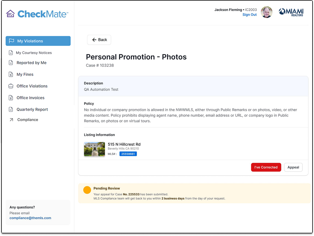 CheckMate™ – Official MLS Compliance & Listing Violation System for ...